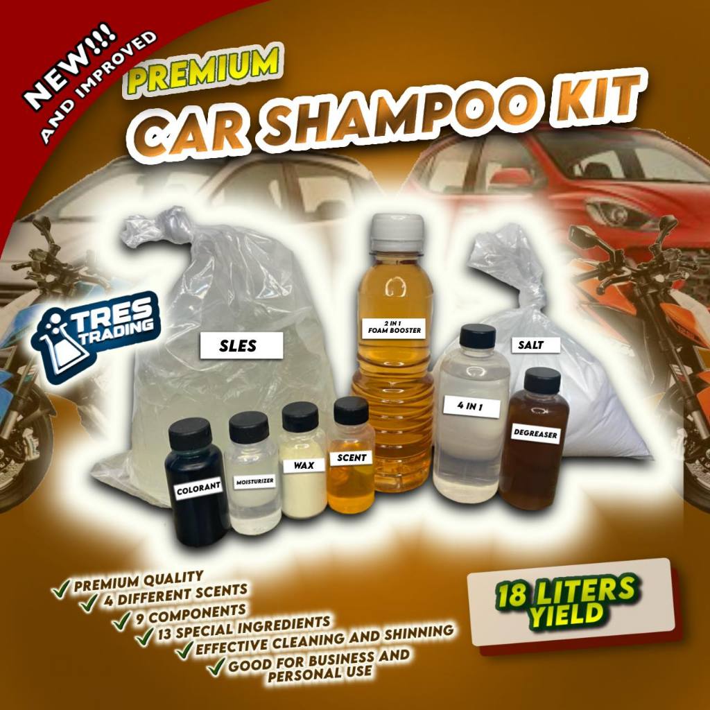 DIY CAR SHAMPOO KIT (18 liters yield) CAR WASH | Shopee Philippines