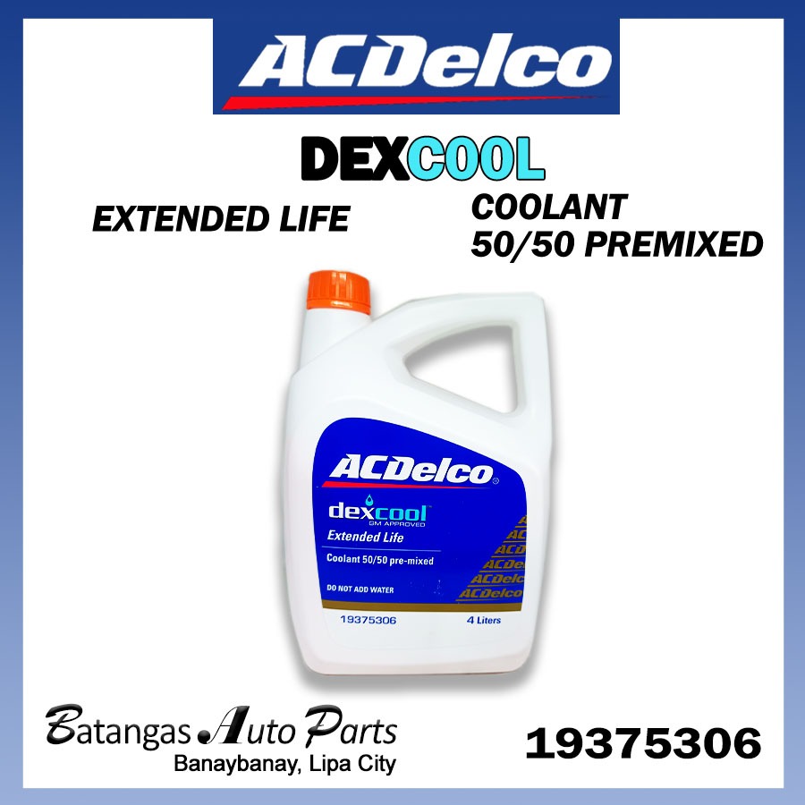 ACDELCO DEXCOOL ORANGE COOLANT 50/50 PRE-MIXED 19375306 4LITERS ...
