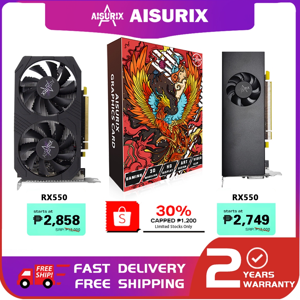 AISURIX RX550 4G New Graphics Card GDDR5 128Bit Computer HD Game GPU ...