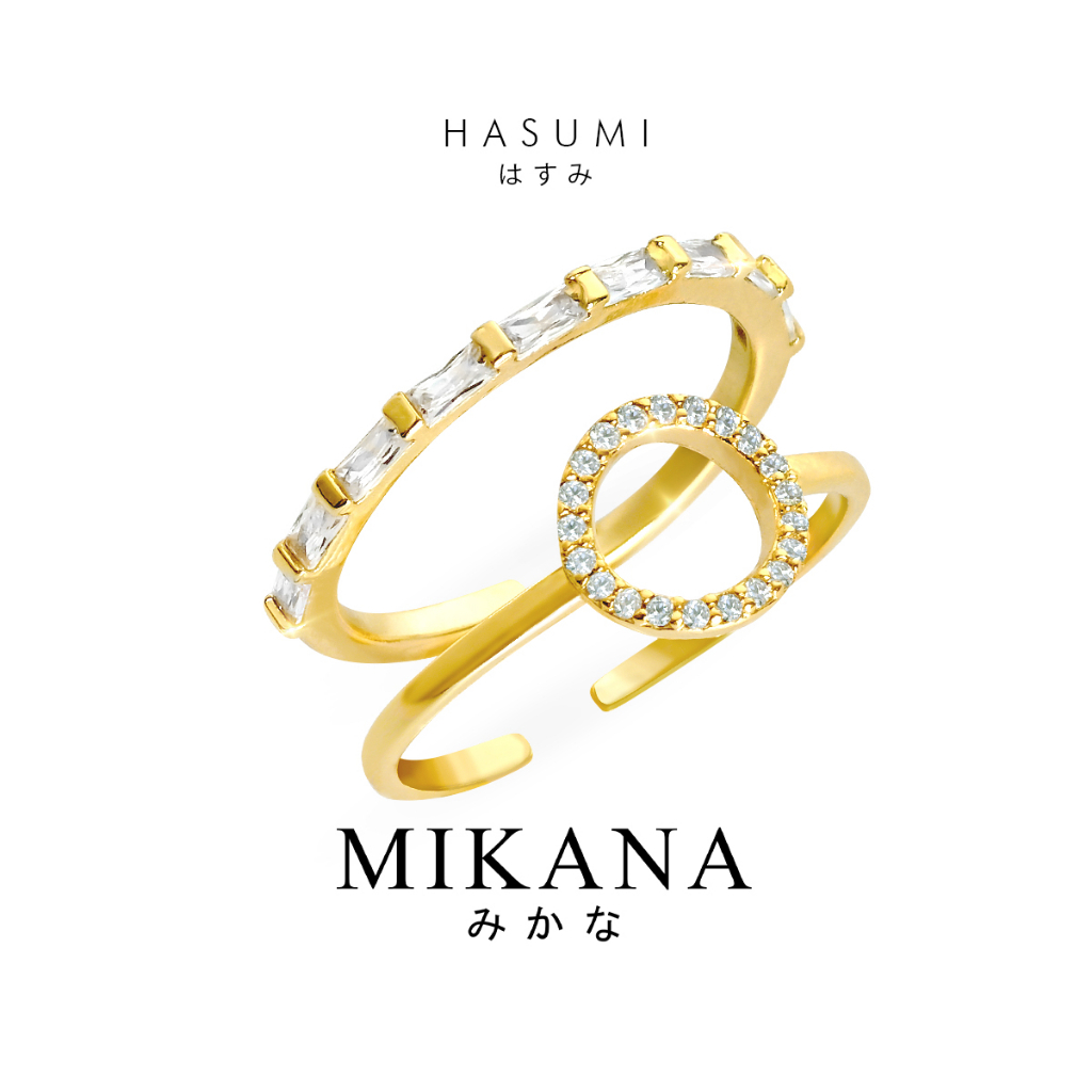Mikana Gold Band 14k Gold Plated Kanai Ring Set for Women Accessories Jewelry for woman promise ...