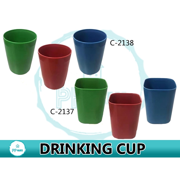 COD 260ml Reusable Neon Plastic Cup Dining Cup Cute Party Drinking Cups ...