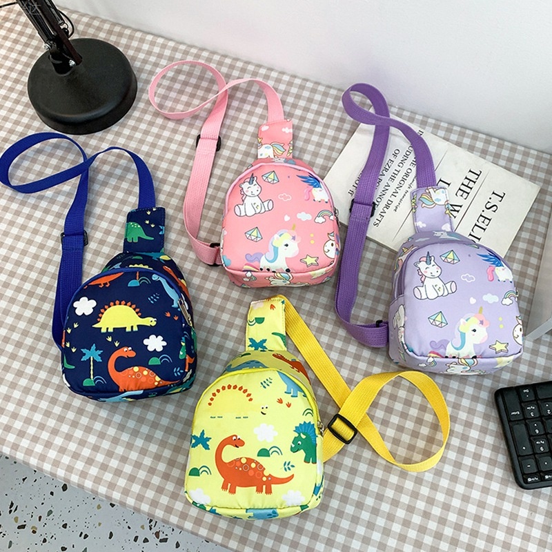 R&O Kids Cute Cartoon Chest Bag Boys Girls Unicorn Dinosaurs Mini ...