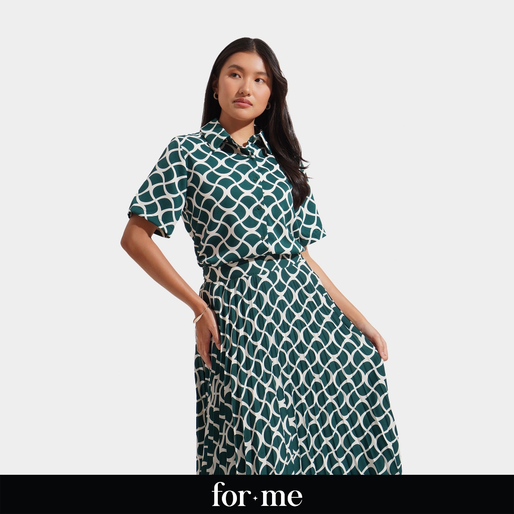 ForMe Geometric Print Shirt for Women (Eden) | Shopee Philippines