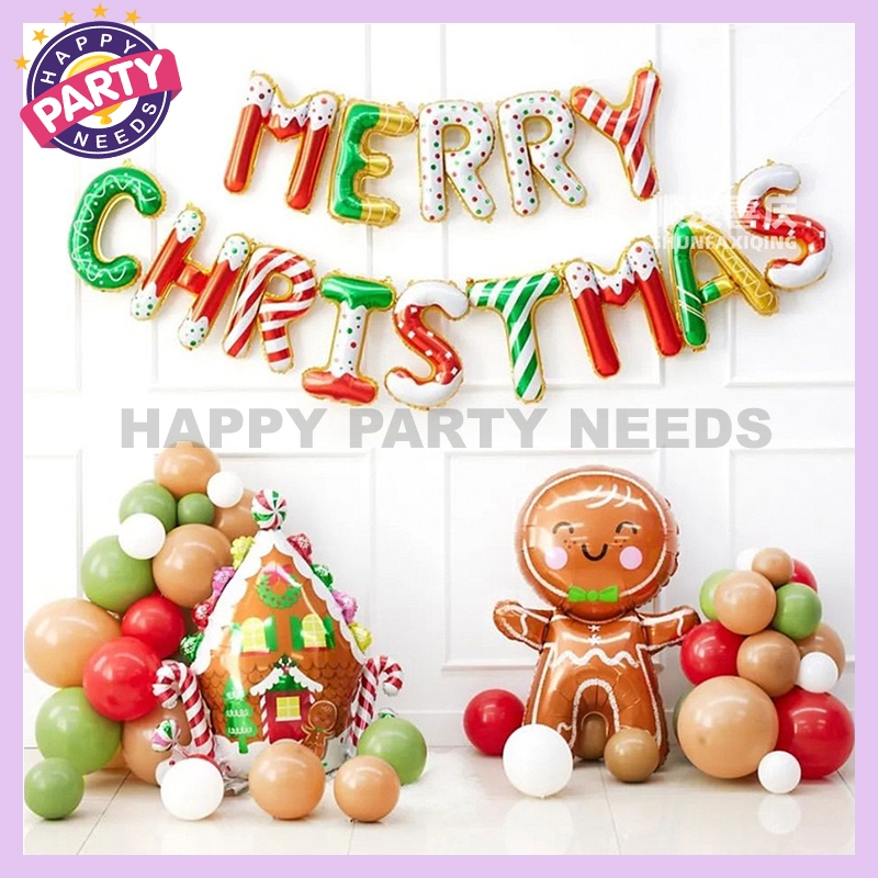 Merry Christmas Letter Balloon Set Size 16 Inches For Christmas ...