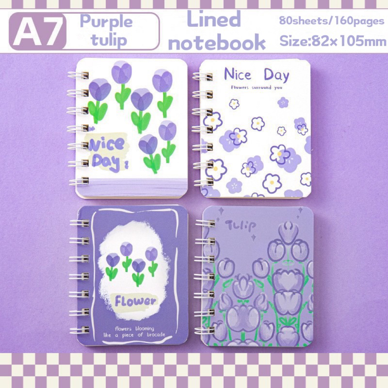 A7 Notebook Lined 1Pcs A7 Cute Mini Spiral Notebook Cartoon Diary ...