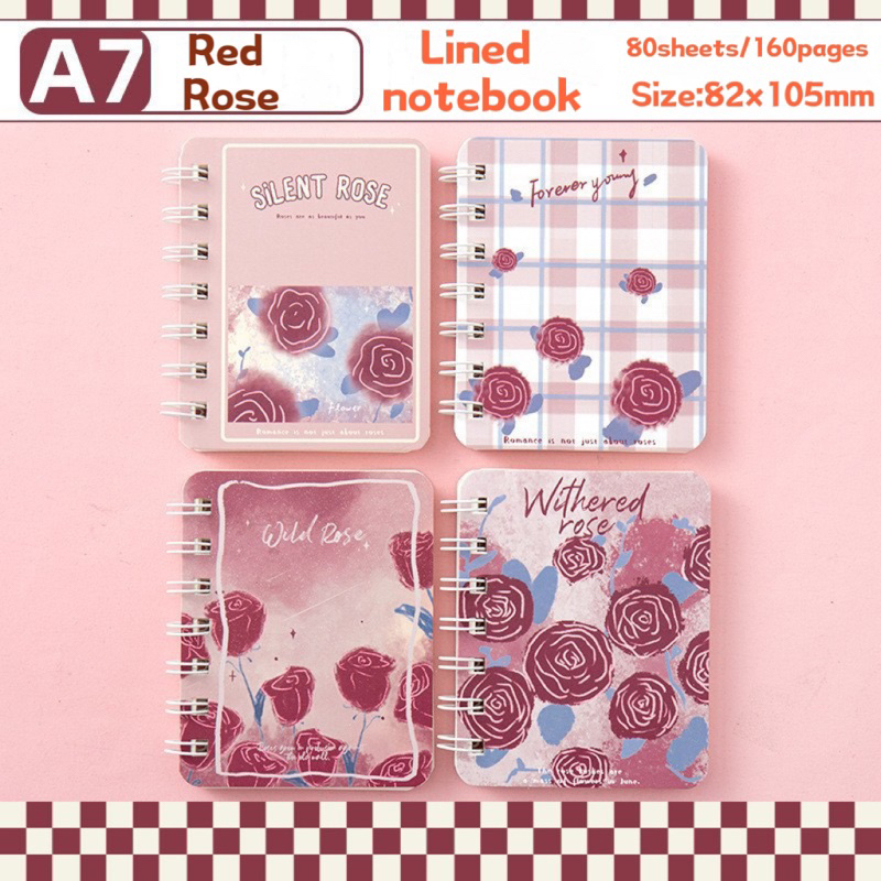 A7 Notebook Lined 1Pcs A7 Cute Mini Spiral Notebook Cartoon Diary ...