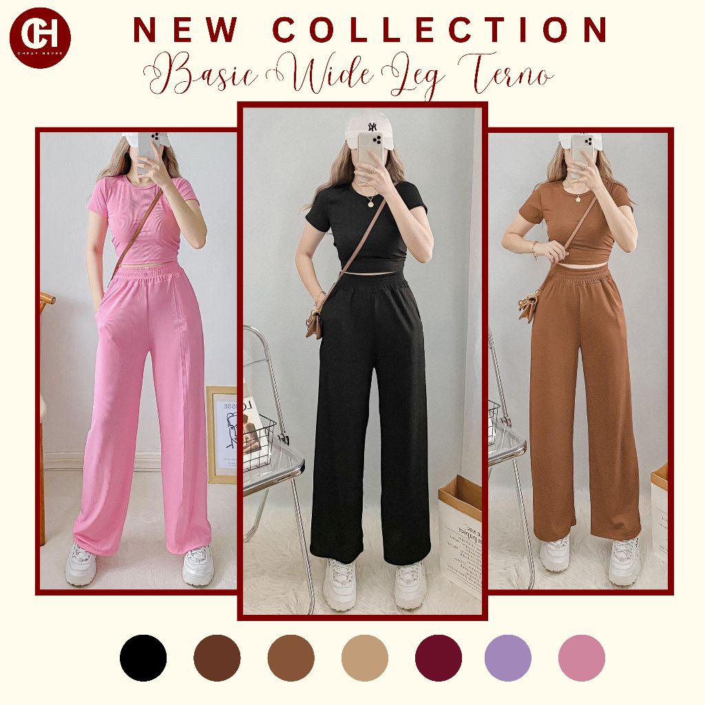 ALEXA COORDINATES Knitted Croptop and Flare Pants Terno Casual Outfit ...