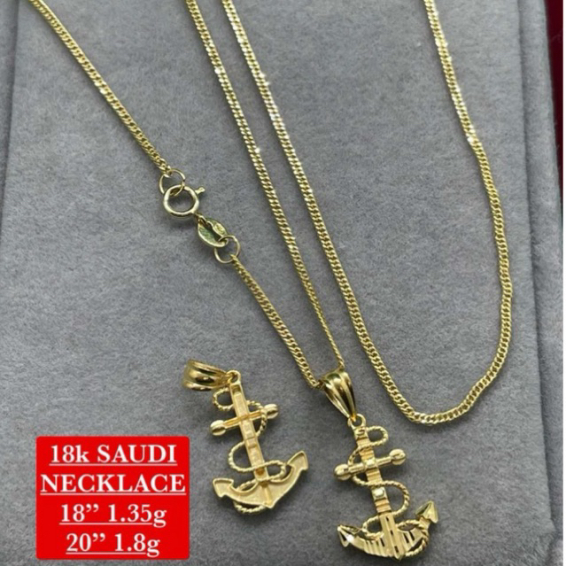 PAWNABLE 18k SAUDI GOLD NECKLACE W/ PENDANT OPEN BACK | Shopee Philippines