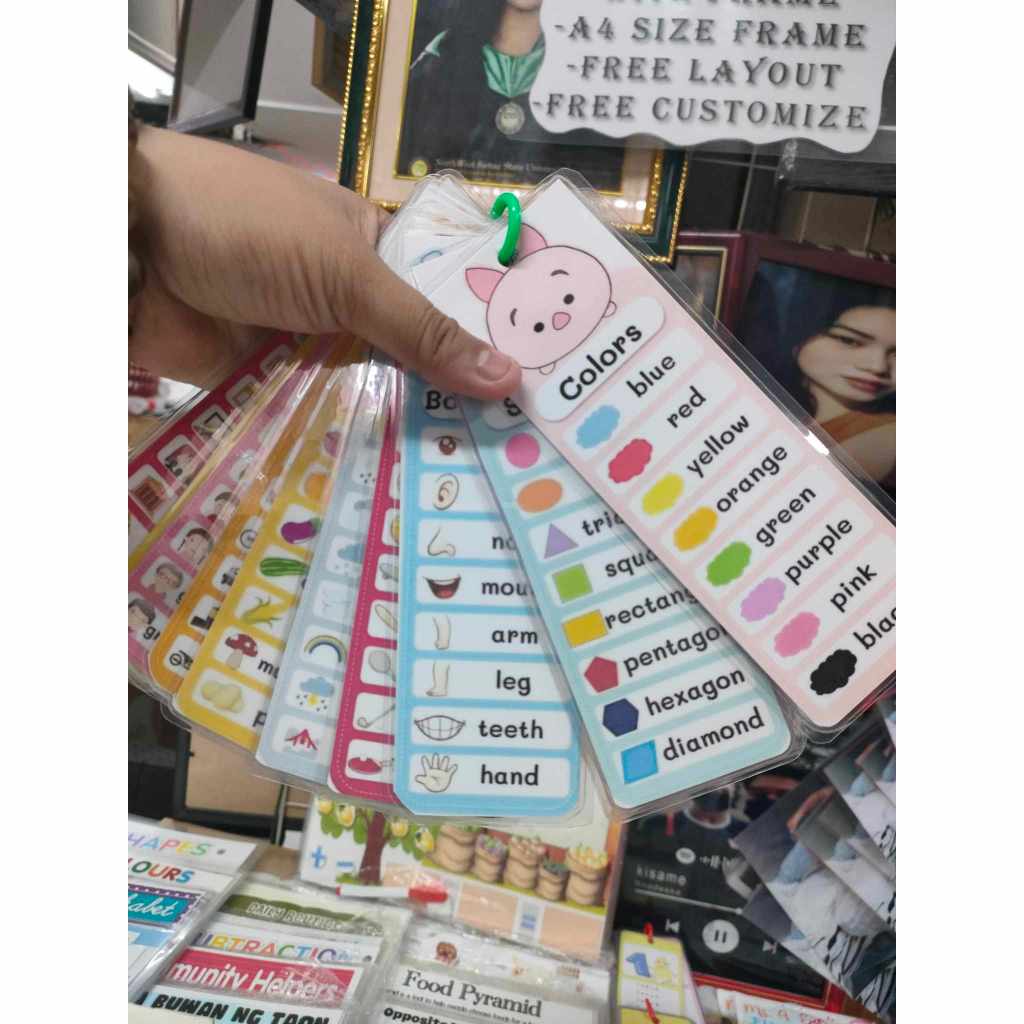 12 pcs back to back Laminated flash card half A5 complete basic ...