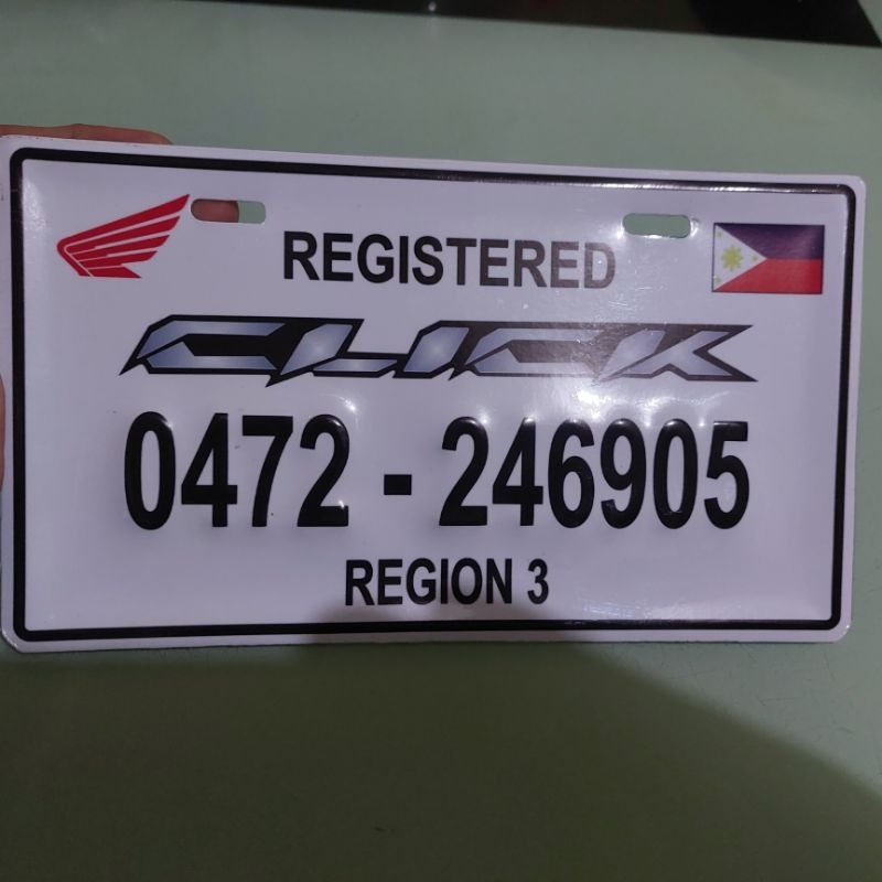 MOTORCYCLE PLATE NUMBER NEW SIZE GALVANIZE METAL EMBOSSED | Shopee ...