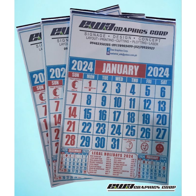 Commercial Calendar 20pcs A4 size | Shopee Philippines