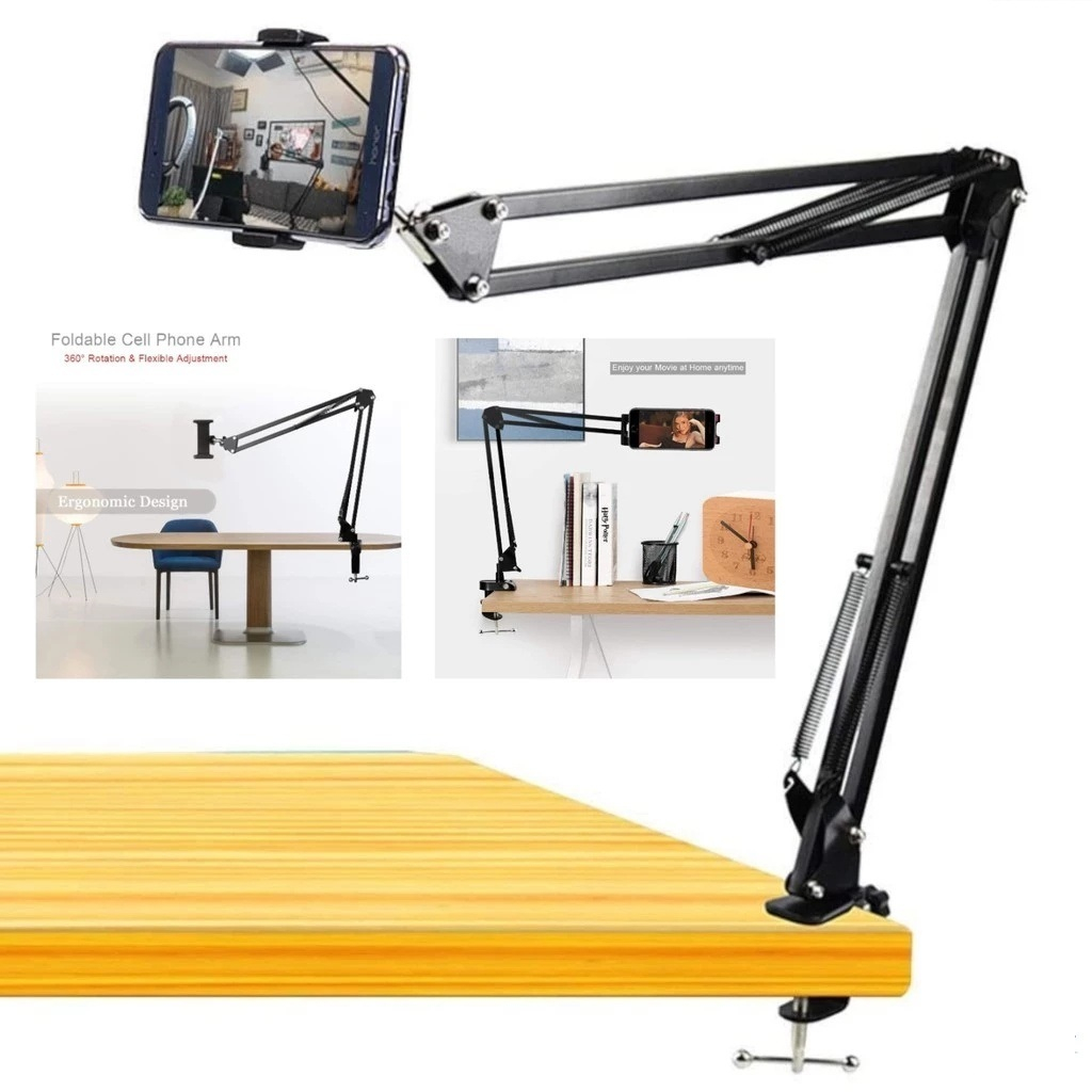 Mobile Phone Holder Fixed Lazy Holder Adjustable Long Arm Clip Rotating ...