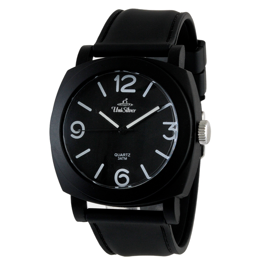 UniSilver TIME Men's Black Analog Rubber Watch KW3600-1112C | Shopee ...