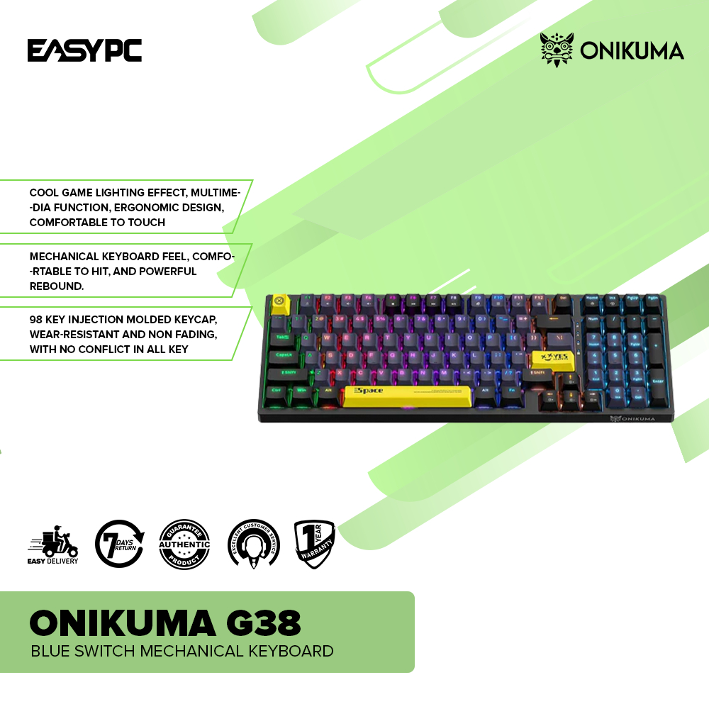 EasyPC| Onikuma G38 Mechanical keyboard| Blue switch | Shopee Philippines