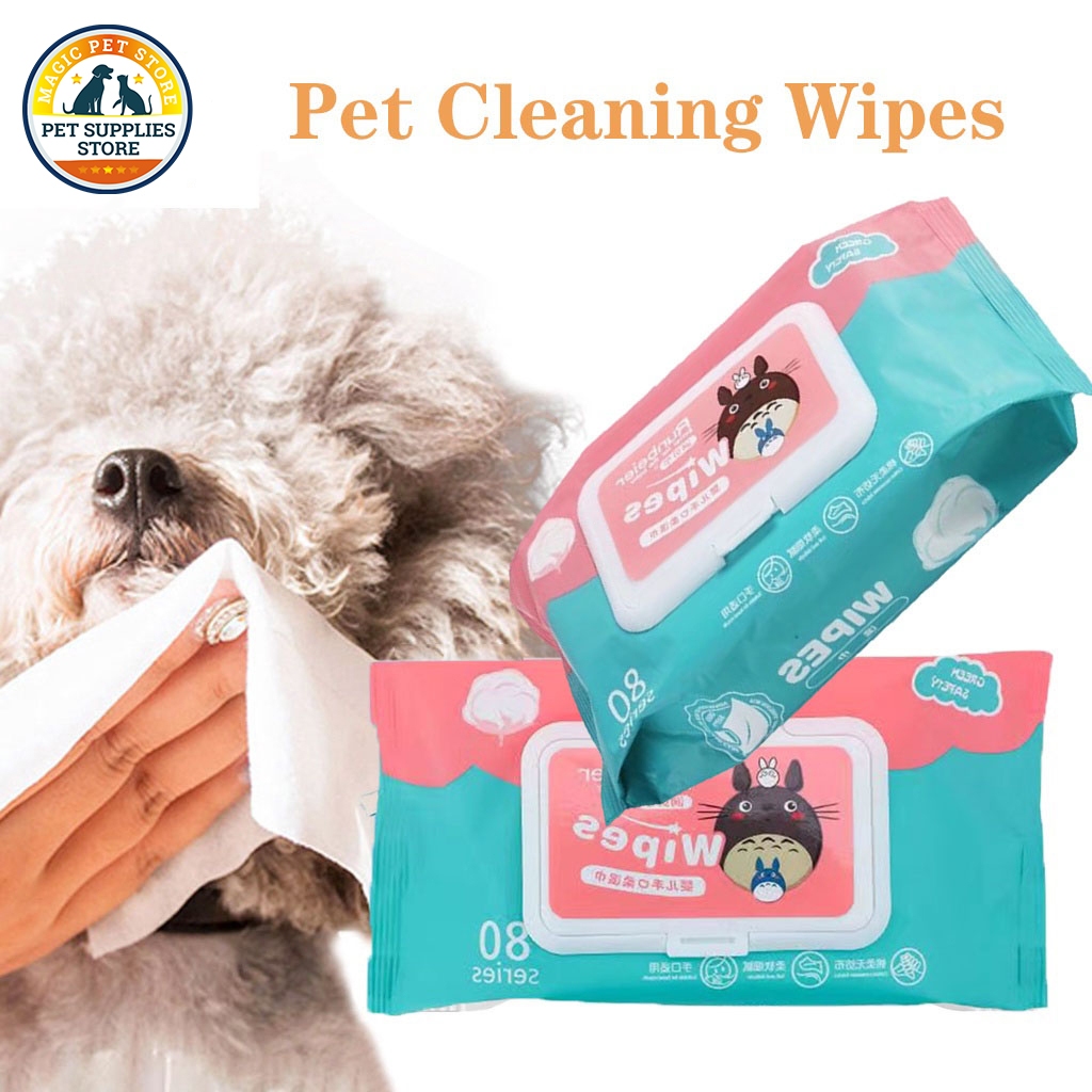 Pet Wipes Dog Wipes Cat Wipes Multi-Purpose Wipes for Dogs Cats 80pcs ...
