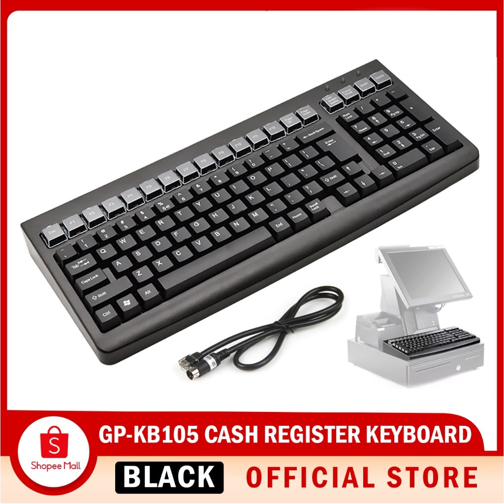 GP-KB105 Cash Register Keyboard 101 Keys for POS System Terminal ...