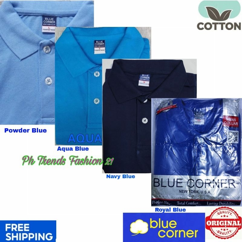 Original Blue Corner Polo Shirt Blue's Cotton Unisex /With Collar ...