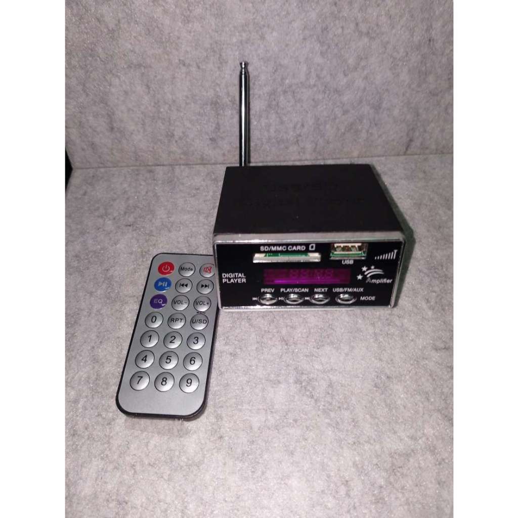 Digital MP3 Player with FM Radio USB & SD Remote Control 12VCar Power ...