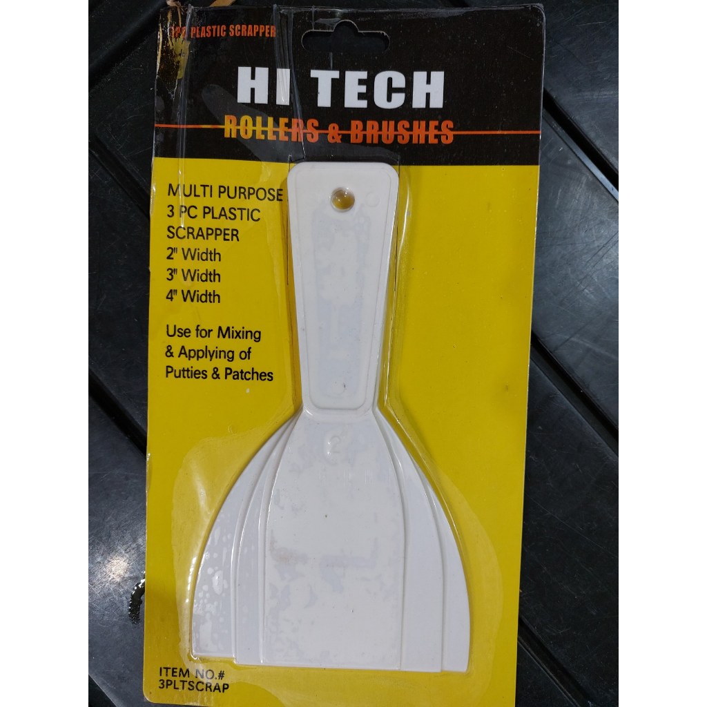 Hi Tech Plastic Scrapper / Putty Knife 2", 3" & 4" Set (1pc Each Size ...