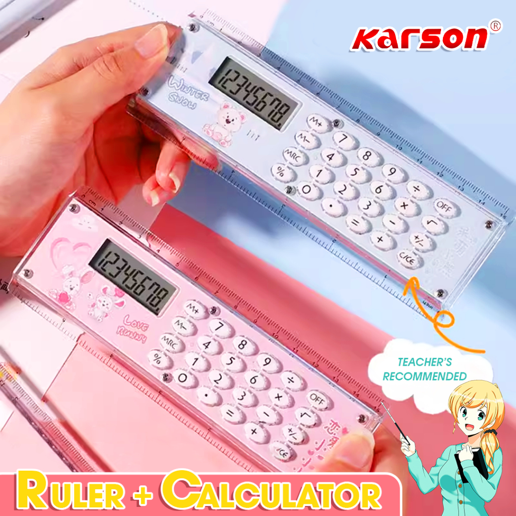 2 in 1 Calculators Ruler Mini Pocket Basic Calculator Digital Xmas ...