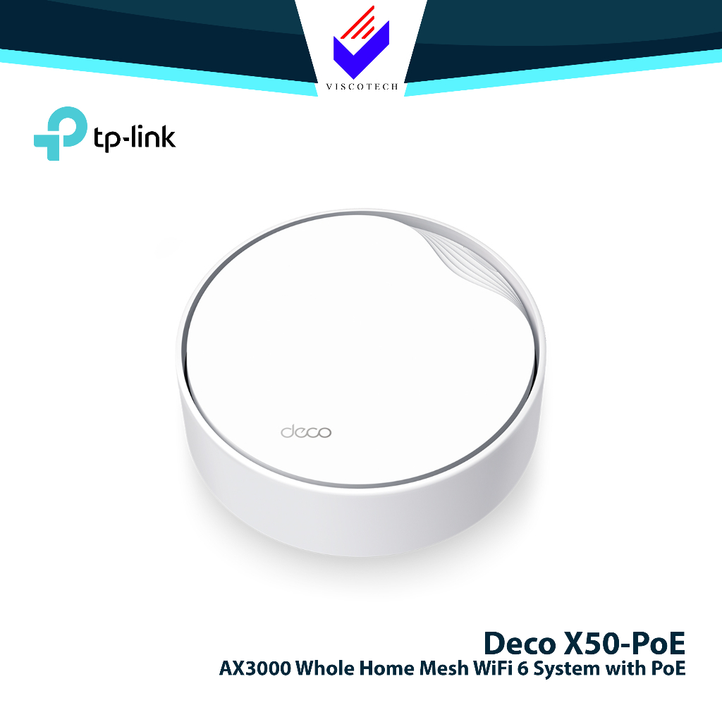 TP-Link Deco X50-PoE AX3000 Home Mesh WiFi 6 Dual Band System with PoE ...