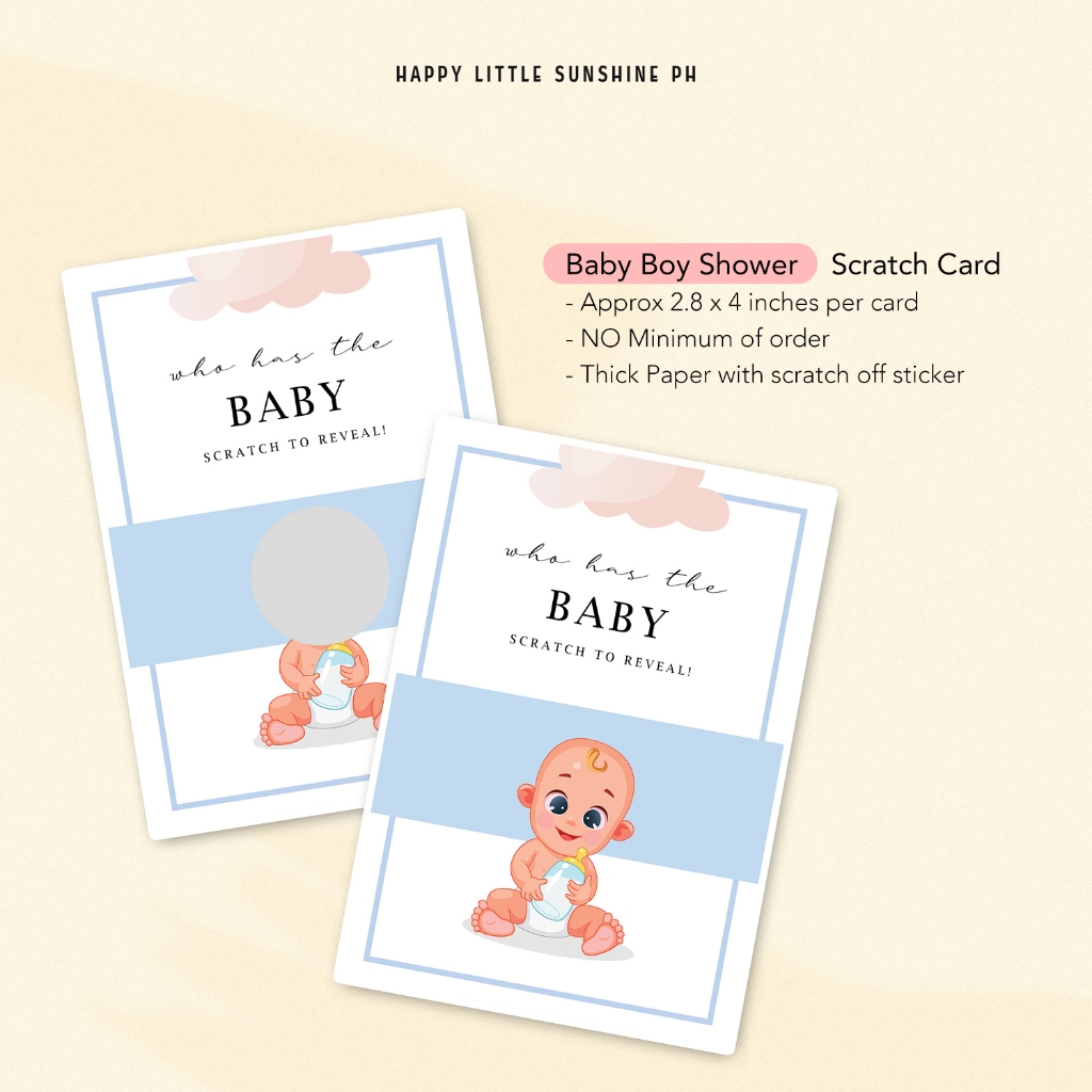 Baby Shower Game Scratch Card | Who has the Baby | HLSPH | Shopee ...