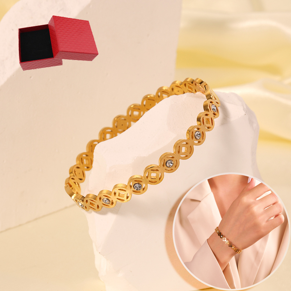 Money Bangle Coin Bangle Lucky Charm Bangle For Women With Box | Shopee ...