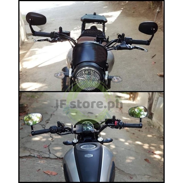 Premium bar end side mirror wide view full alloy cassing | Shopee ...