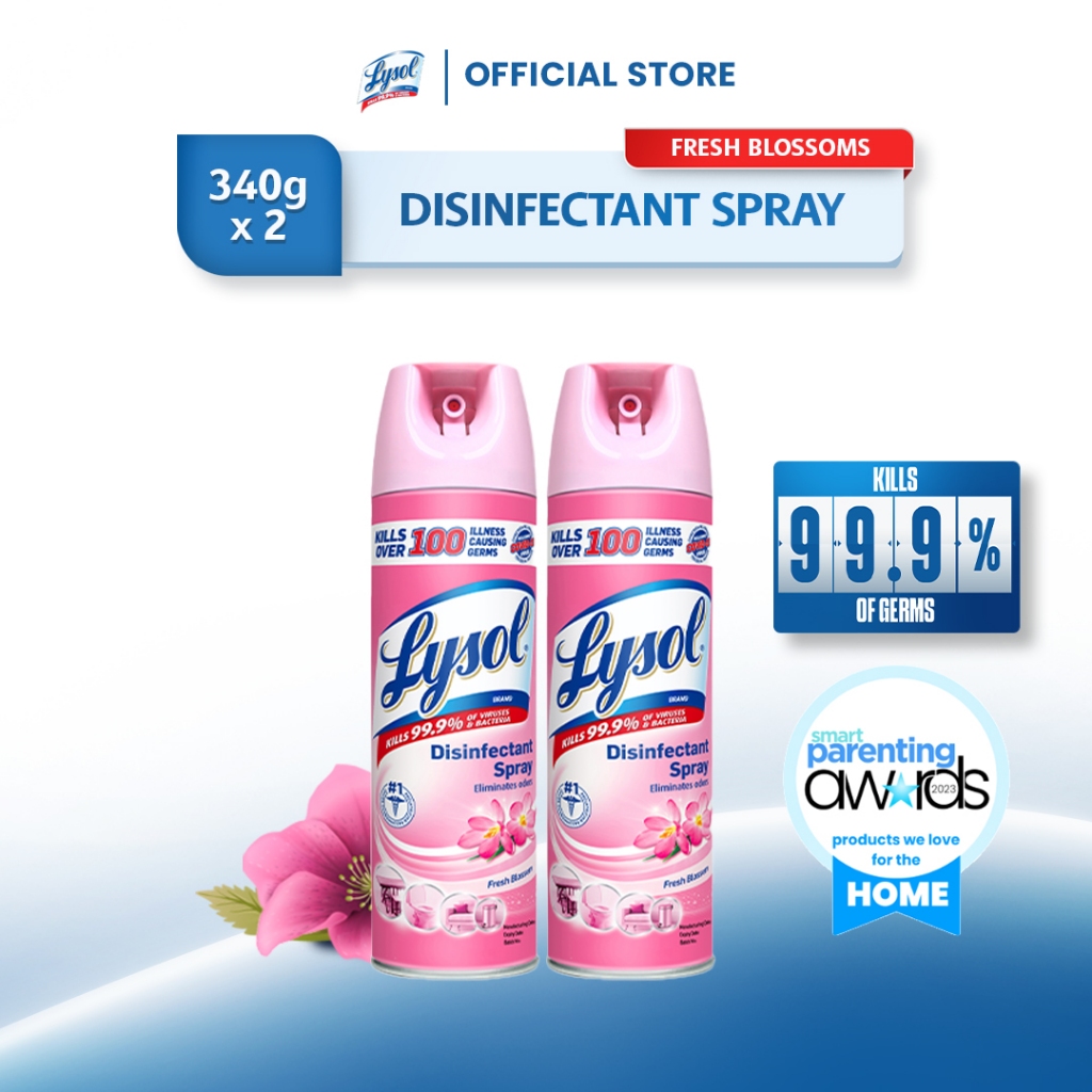 Lysol Antibacterial Disinfectant Spray Cleaner Fresh Blossoms 340 G Set ...