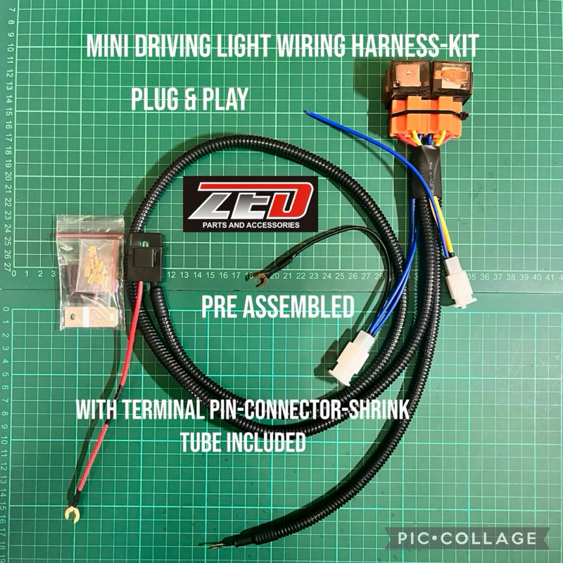 ZED Mini Driving Light Wiring Kit 1 Meter 2-Relay-Fuse Harness (1) Set ...