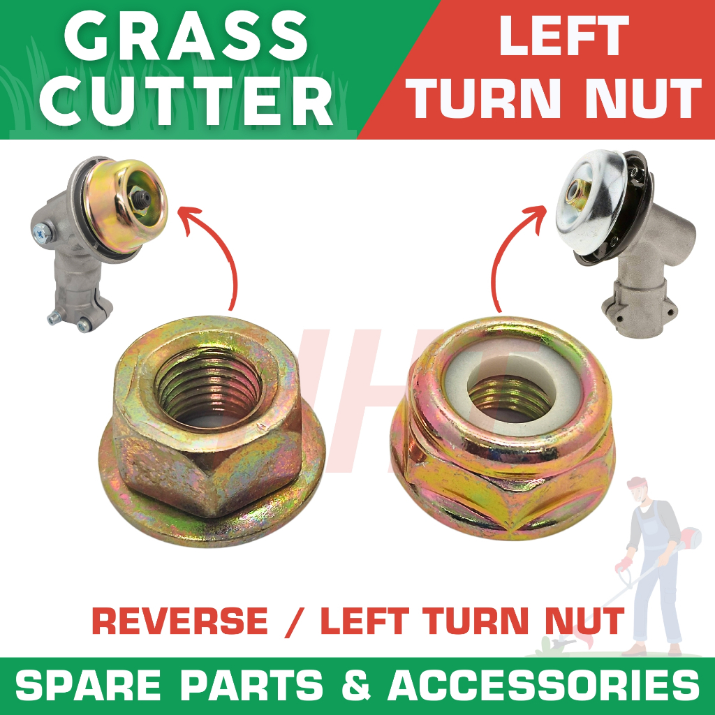 Grass Cutter Reverse Nut Left Turn Nut Fit 2 Stroke 4 Stroke Grass ...