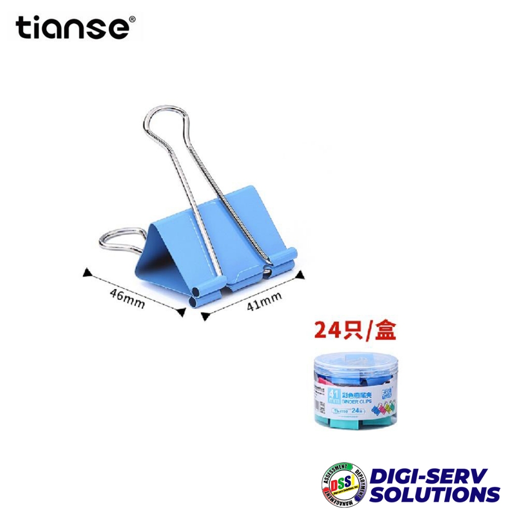 Tianse 2202 Assorted Color Binder Clips 41mm 24pcs/box | Shopee Philippines