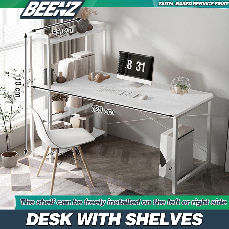 90/120cm Study Table with Book Shelf Desktop Table Computer Table Desk ...