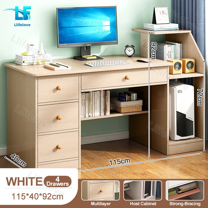[Local Delivery] Study Table With Drawer Computer Desk Office Table ...
