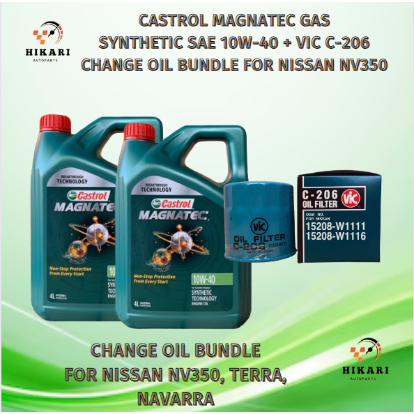 Change Oil Bundle for Nissan Urvan NV350 Castrol Synthetic Engine Oil ...