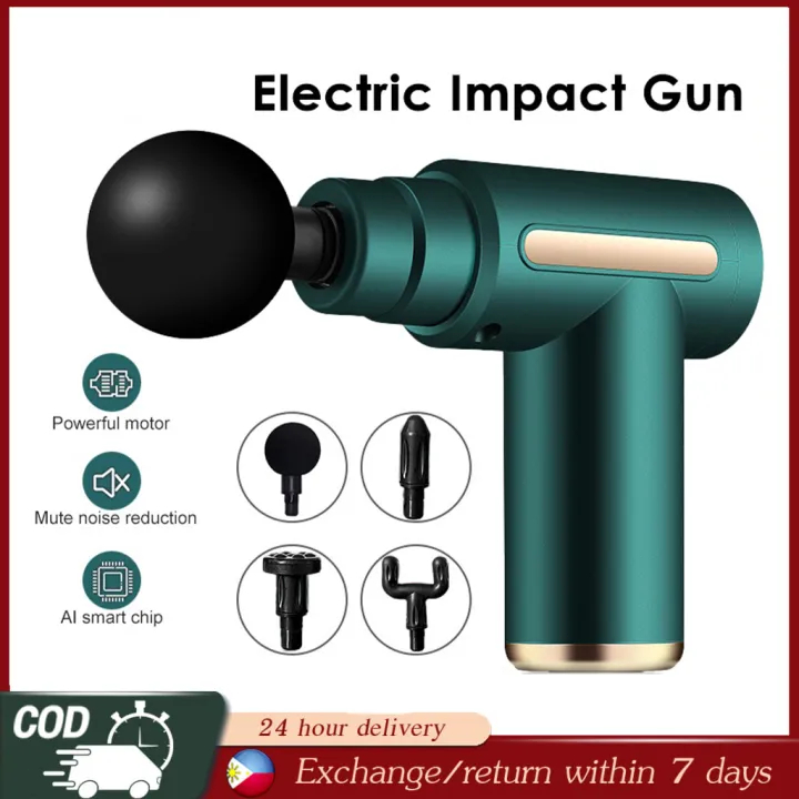 【COD】Portable Muscle Massage Gun 4 Heads Superace Percussive High Frequency Vibration Fascia Gun ...