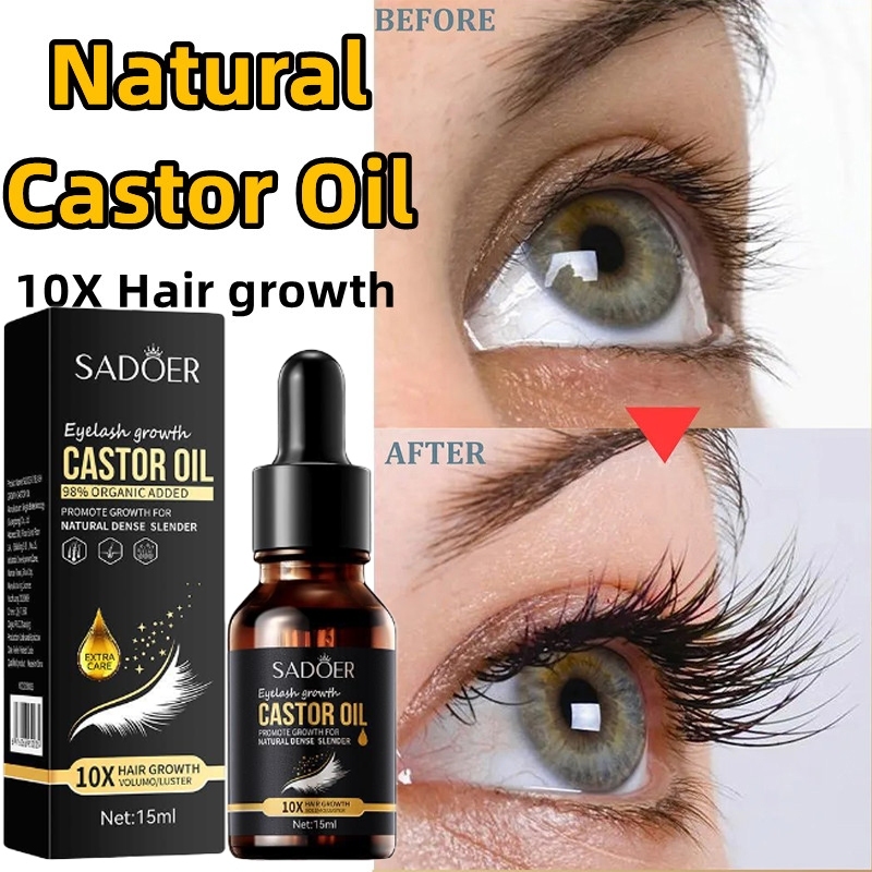 Natural Castor Oil Hair Eyebrow Eyelash Growth Essence Natural Plant