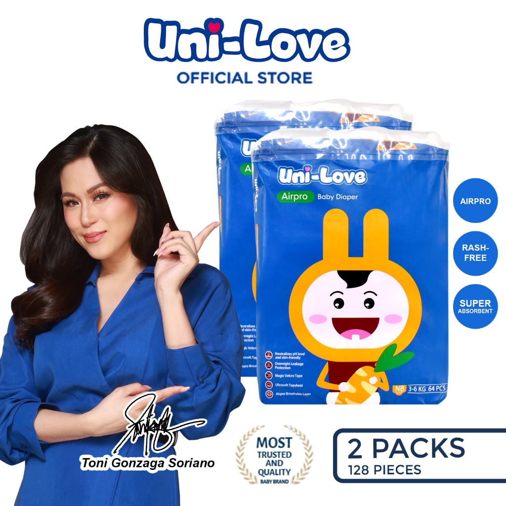 Uni-Love Airpro Baby Diaper 64's (Newborn) Pack of 2 | Shopee Philippines