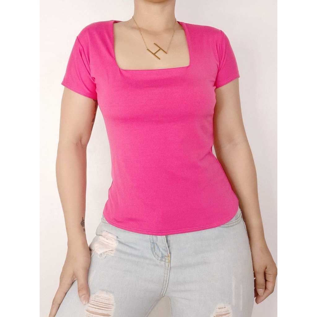 Mumu #SYLVIA FULL LENGTH Double Lining SQUARENECK BASIC TOP | Shopee ...