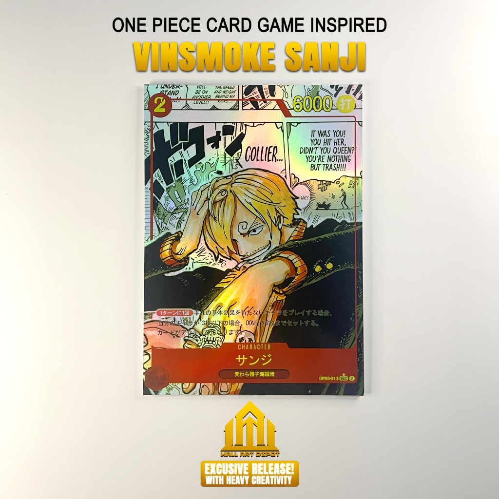 Vismoke Sanji, One Piece Card Game Inspired Wall Art Holographic Effect Wall Art / Exclusive ...