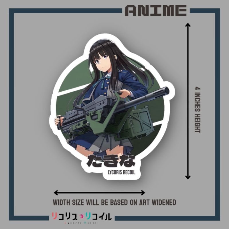 Anime Lycoris Recoil Takina Inoue Waterproof Vynil Sticker | Shopee ...