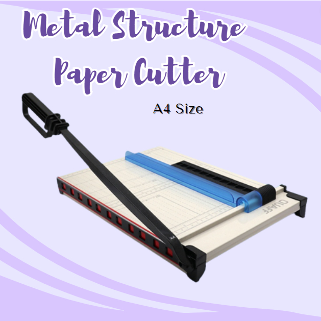 Quaff Paper Cutter Metal Structure A4 With Adjuster & Stopper | Shopee ...
