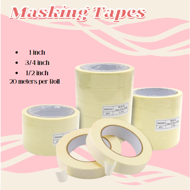Masking Packaging Tape (1pcs per order) || 1inch, 1/2 inch and 3/4 inch ...