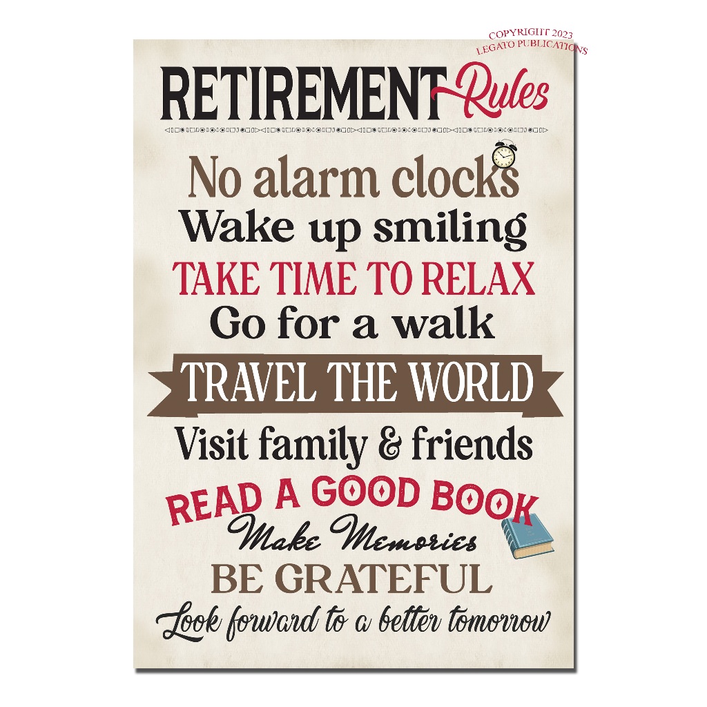 Wall Decor Home Decor RETIREMENT Rules Wood Sign Rustic Retro Vintage ...