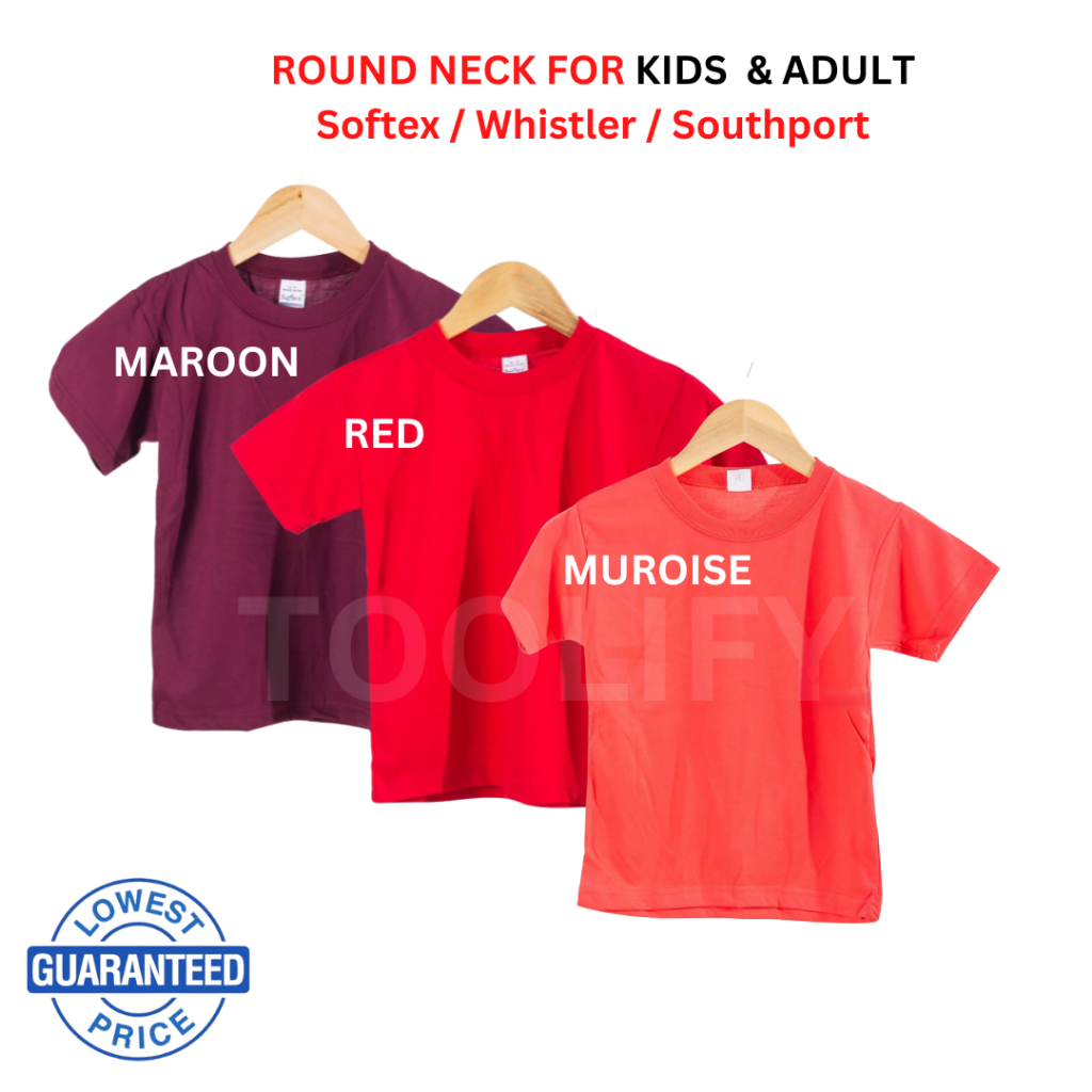 KIDS & ADULT T-SHIRT | SOFTEX, SOUTHPORT, WHISTLER | MAROON, RED ...