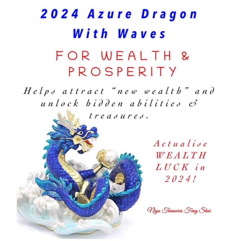 2024 AZURE DRAGON WITH WAVES for Wealth and Prosperity | Shopee Philippines