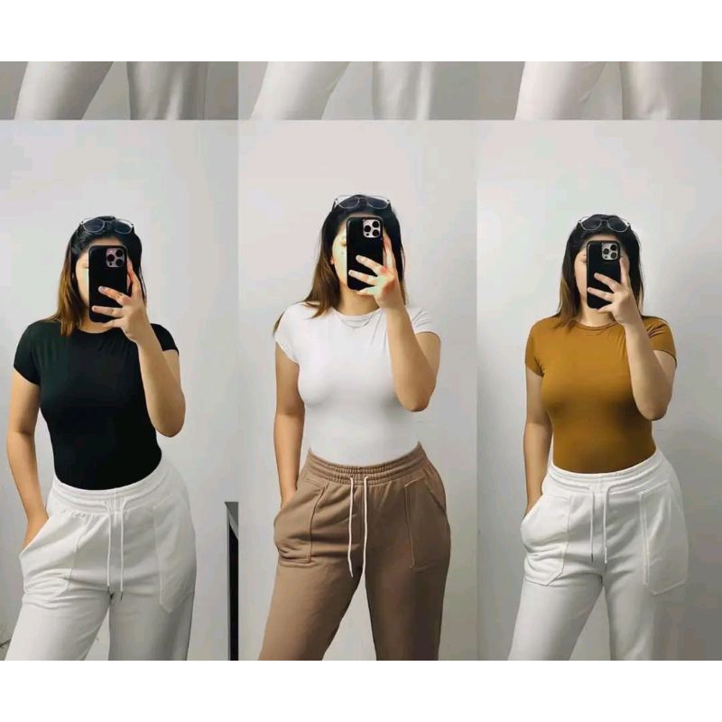 BASIC TOP — Double lining front and back full length | Shopee Philippines