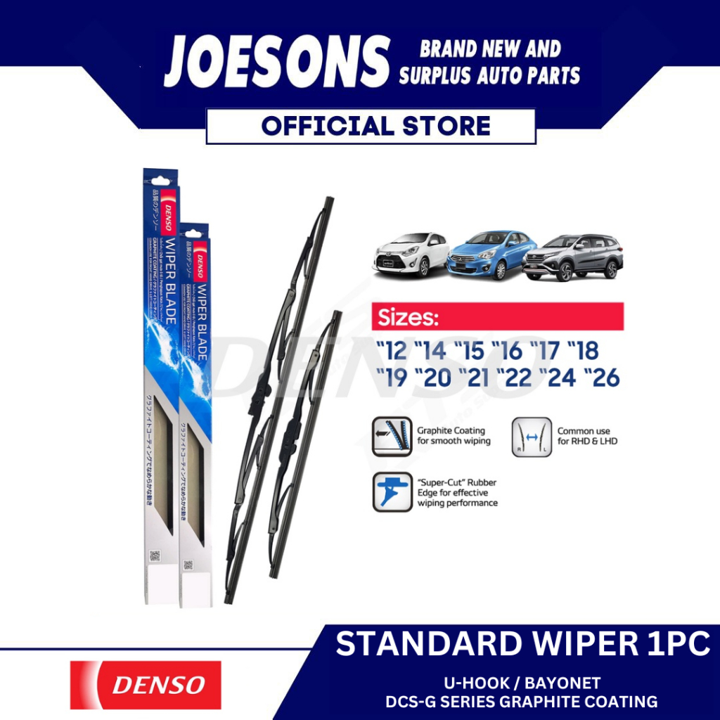 DENSO STANDARD WINDSHIELD WIPER BLADE WITH GRAPHITE COATING DCS "12 "14 ...