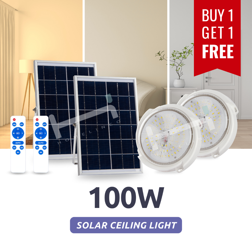 Solar Ceiling Lamp Solar Light 100W Remote control Adjustable color ...
