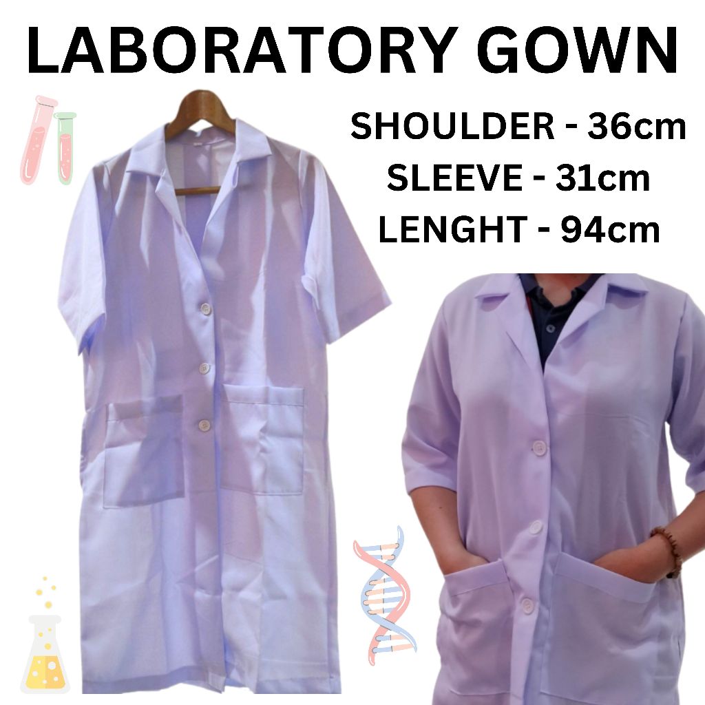CCB Lab Gown White 3/4 Sleeve Lab Coat Doctor Laboratory Gown | Medical ...